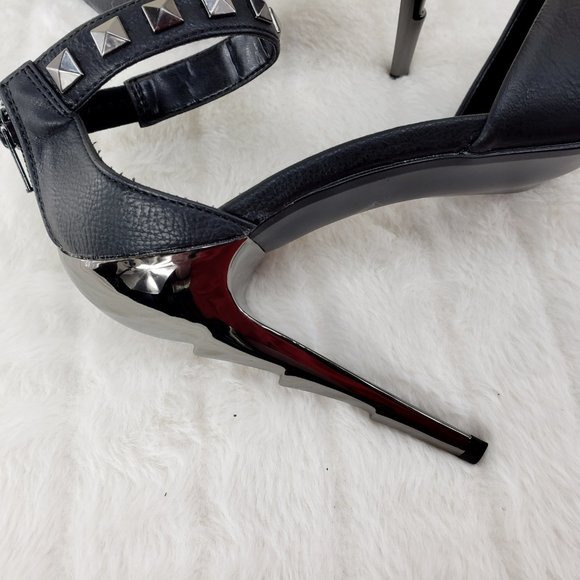 Demonia | Shoes | Chrome Lightning Bolt High Heels Pointy Toe Pumps ...